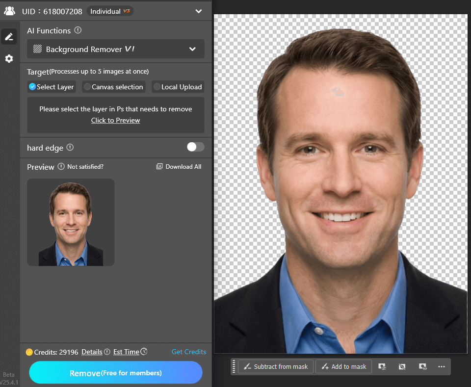3 Simple Steps with Background Remover: Replace ID Photo Background ...